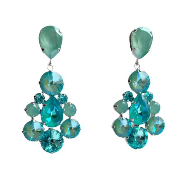 LAURA GRAY Dazzling Crystal Post Earrings - Blue