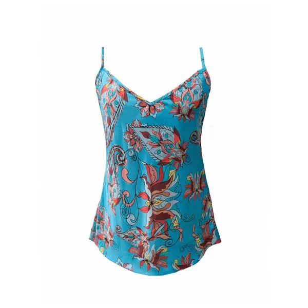 JANARA JONES Floral Print Ivy Cami Top - Blue