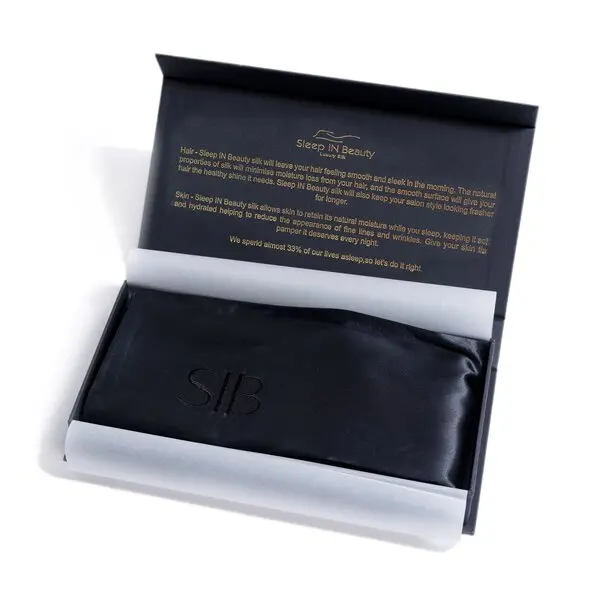 SIB SILK Sib® Luxury Silk Pillowcase Pair Pure Silk - Black