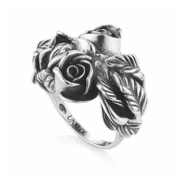 UNALOE Sterling Floral Leaf Ring – Sculptural Statet Jewelry - Silver