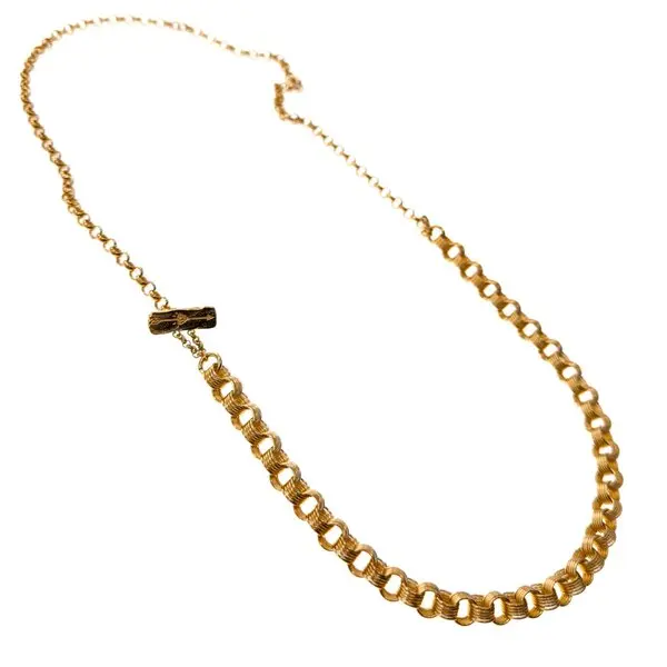 GEM KINGDOM Plated Basic Chain Necklace Special Closure 70 Cm - Gold