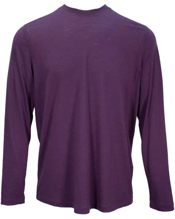 LORDS OF HARLECH Chase Long Sleeve Merino Crew Plum - Purple