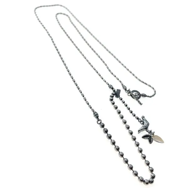 GEM KINGDOM Silver / White Sterling Silver Dove Necklace White L - Silver/white