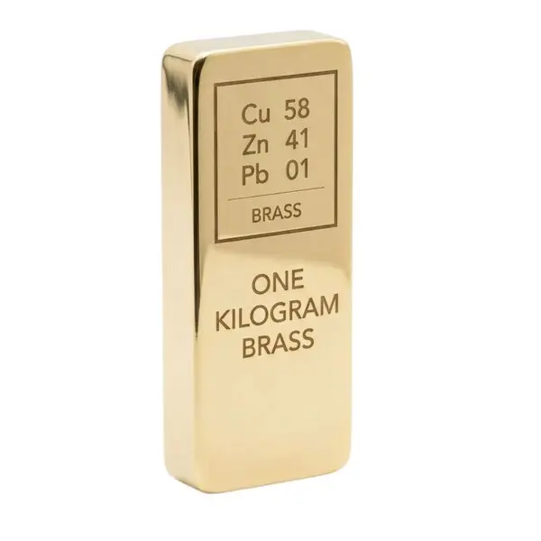 ANATOLIACRAFT One Kilogram Solid Brass Bullion Bar – Fine Metal Ingot - Gold