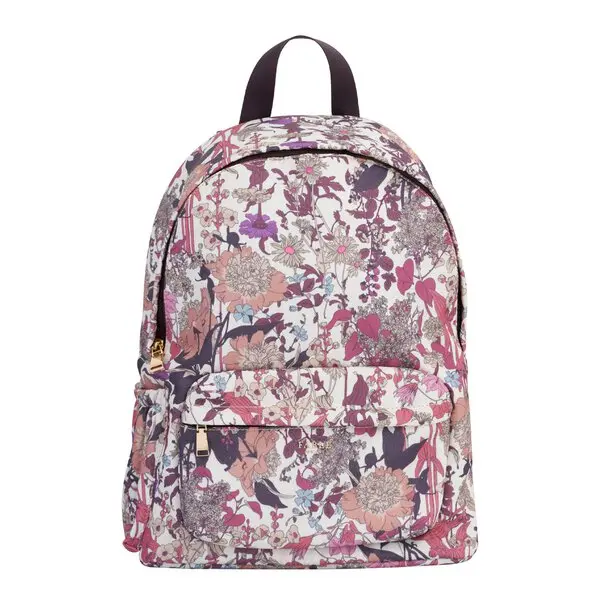 FABLE ENGLAND Deco Blooms Large Blackberry Backpack - Purple