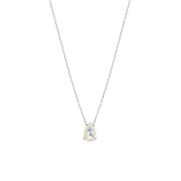 SALLY SKOUFIS Pure Droplet Necklace Petite With Natural Moonstone In Sterling - Silver