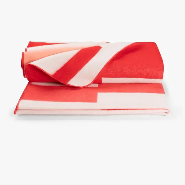 ALPACA LOCA Plaid Native The Falling Blocks Coral - Red
