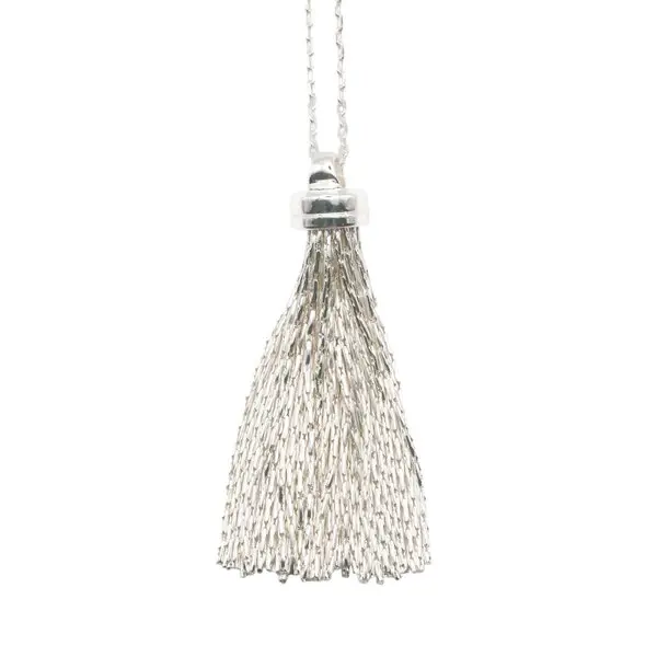 MISS CECILIA The Tassel Drop Necklace - Silver