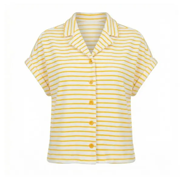 NOOKI DESIGN Caspian Towelling Stripe Blouse - Yellow