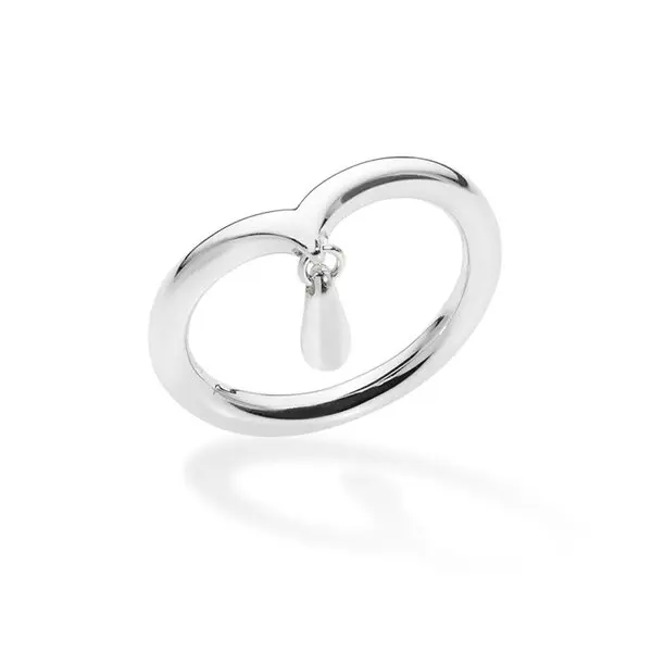 LUCY QUARTERMAINE Midi Ring With Drip - Silver