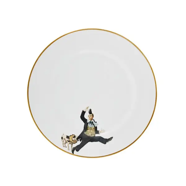 MELODY ROSE LONDON Gold / White Alphonso Salad Plate - Gold/white