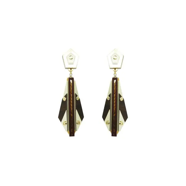 GISSA BICALHO Acrylic Handmade Earring Tower - Gold