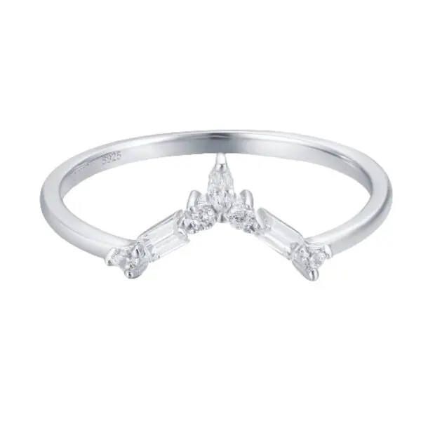 AZURA JEWELRY NEW YORK Monte Arc Ring White Gold Vermeil - Silver