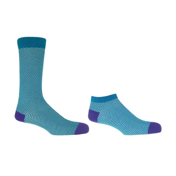 PEPER HAROW - MADE IN ENGLAND Lux Taylor Marine Luxury Crew & Trainer ’s Socks Bundle - Blue