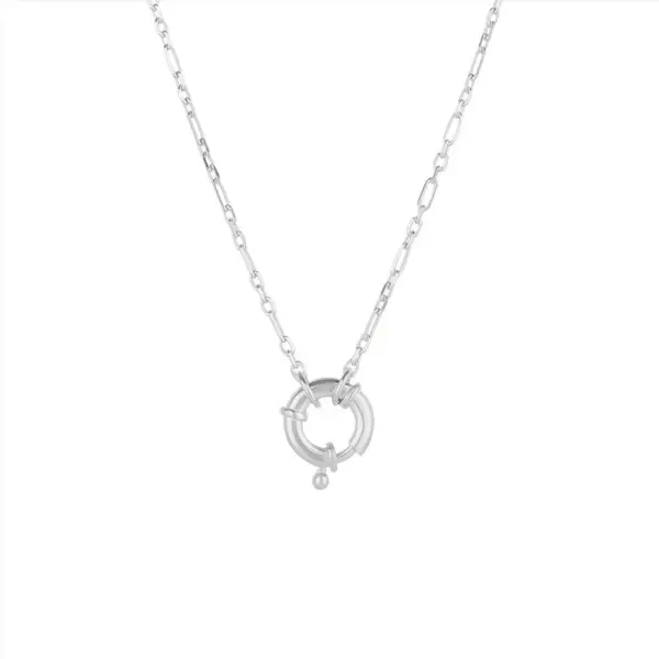 SPERO LONDON Large Lock Sterling Chain Necklace - Silver