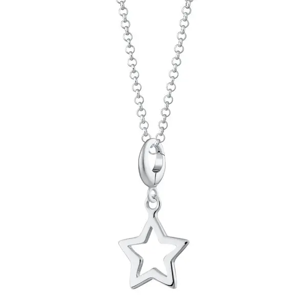 LILY CHARMED Sterling Open Star Charm Necklace - Silver