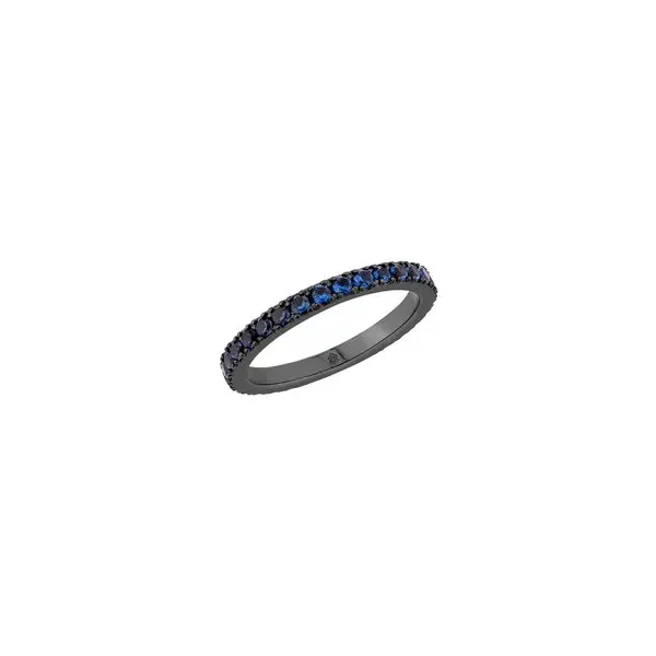 SALLY SKOUFIS Black / Blue Complete Ring With Made Sapphire In Premium Black Rhodium - Black/blue