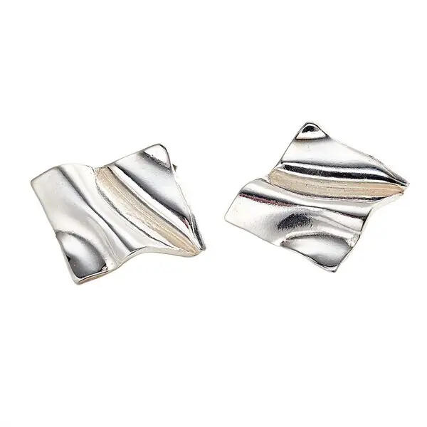 POSH TOTTY DESIGNS Fortune Square Stud Earrings - Silver