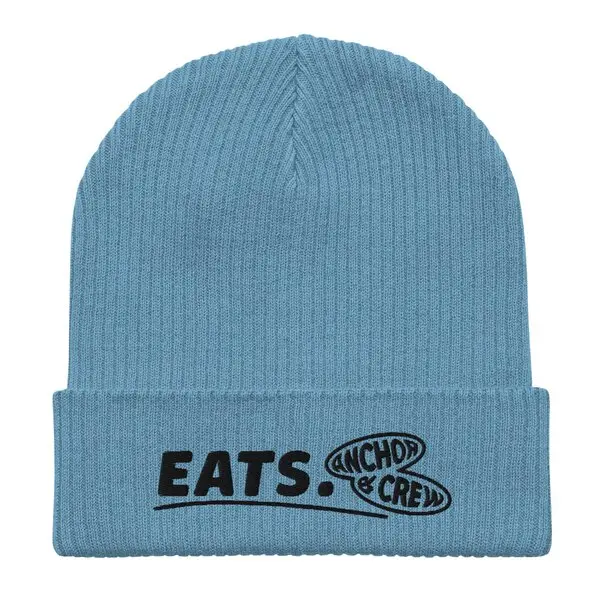 ANCHOR & CREW Light Eats Gen. Organic Cotton Embroidered Beanie - Blue