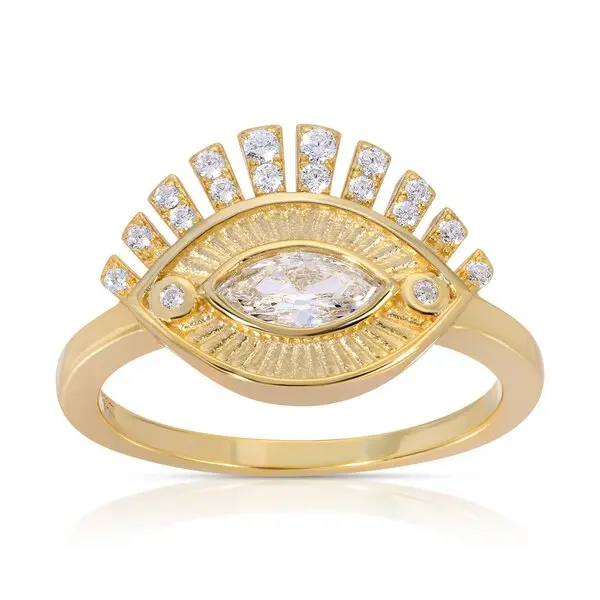 NATIVE GEM Foresight Eye Ring - Gold