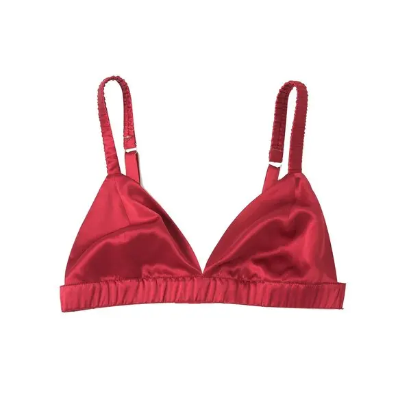 SOFT STROKES SILK Classic Pure Silk Bralette Ruby - Red