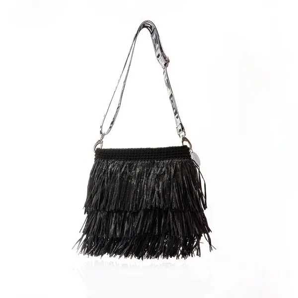 SPEIRA Mini Tote Raffia Strap - Black