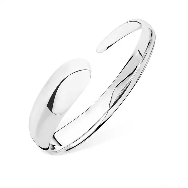 LUCY QUARTERMAINE Sterling Flat Drop Bangle - Silver