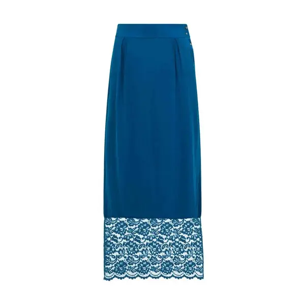 SOPHIE CAMERON DAVIES Teal Silk Maxi Skirt - Green