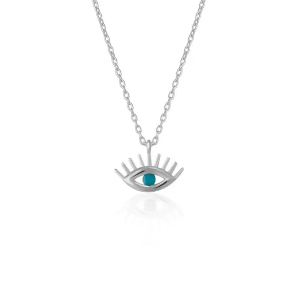 SPERO LONDON Blue Eye Evil Eye Sterling Necklace - Silver