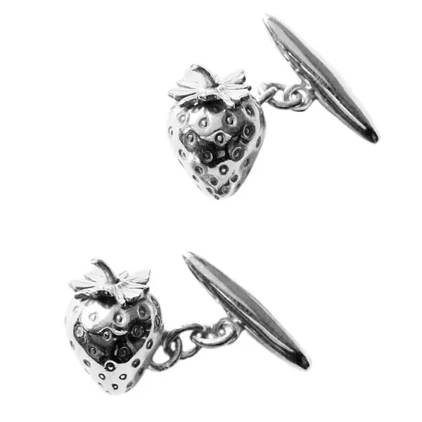 LEE RENEE Strawberry Cufflinks - Silver