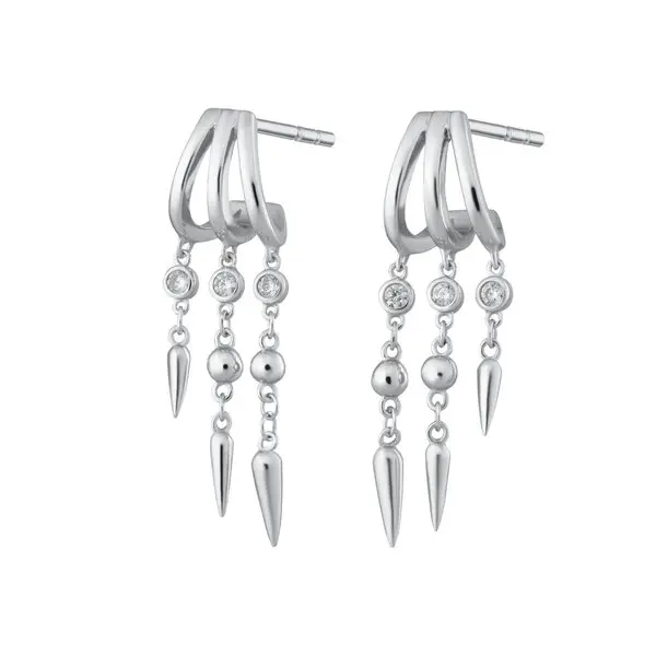 SCREAM PRETTY Illusion Claw Drop Hoop Earrings - Silver