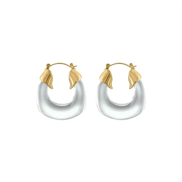 OLIVIA LE Kylie Acrylic Hoop Earrings - Brown