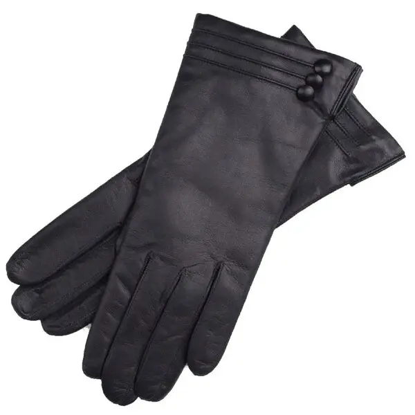 1861 GLOVE MANUFACTORY Piacenza Leather Gloves - Black