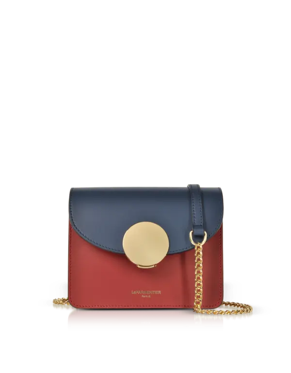 LE PARMENTIER New Ondina Mini Color Block Shoulder Bag Blue & Red - Blue/red
