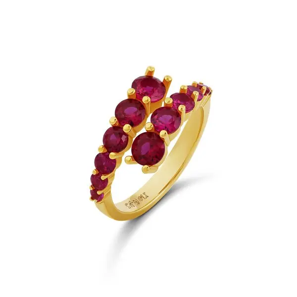 SHYMI Gold / Pink Round Coil Ring Pink - Gold/pink