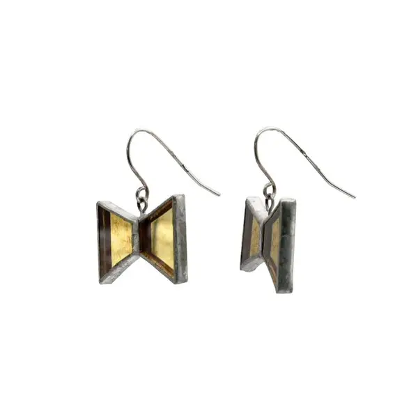 LAURA DAILI Gold / Silver Golden Ribbons Mirror Earrings - Gold/silver