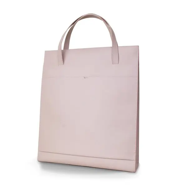GODI. Handmade Adjustable Leather Tote Bag Nude - Pink
