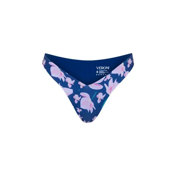VERONI SWIM Lunar Petal V-cut Bikini Bottom - Blue