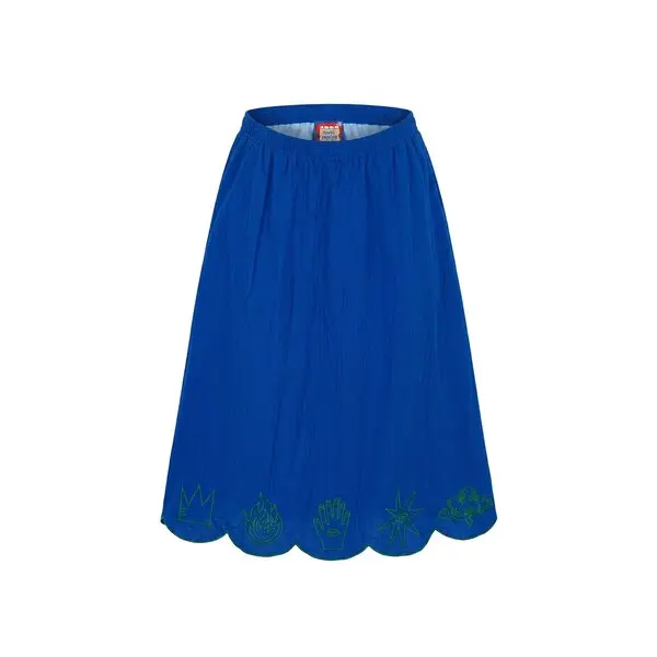 KING NAKED Oversized Embroidered Midi Skirt