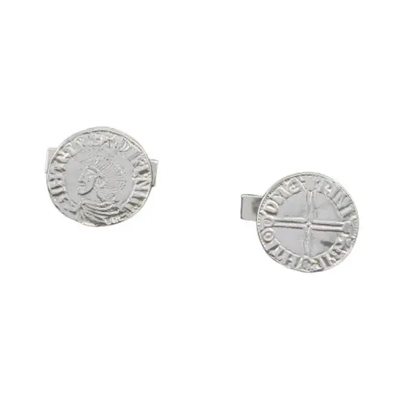 SIMON KEMP JEWELLERS Viking Coin Cufflinks In Solid Sterling - Silver