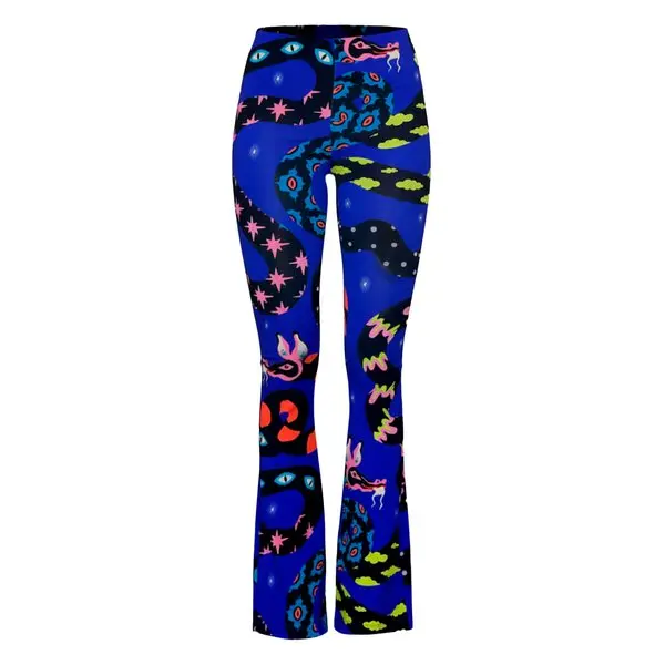PITAYA YOGA Dragon Dreams Flared Pants Bamboo - Blue