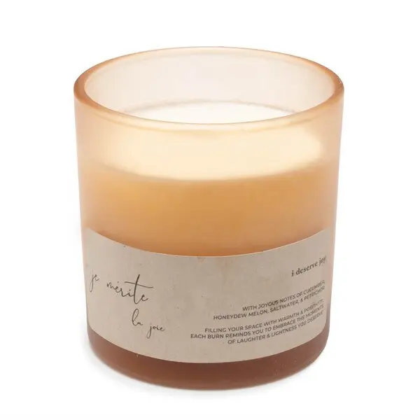 JE MÉRITE (I DESERVE) Neutrals I Deserve Joy Honeydew Melon & Petrichor 13 Oz Candle - Orange