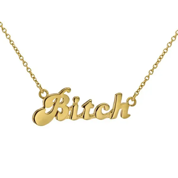 TRUE ROCKS 18kt -plated Bitch Necklace - Gold