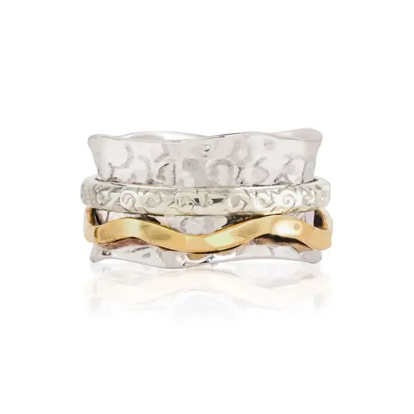 CHARLOTTE'S WEB JEWELLERY Silver / Gold Aura Magic Silver Spinning Ring - Silver/gold
