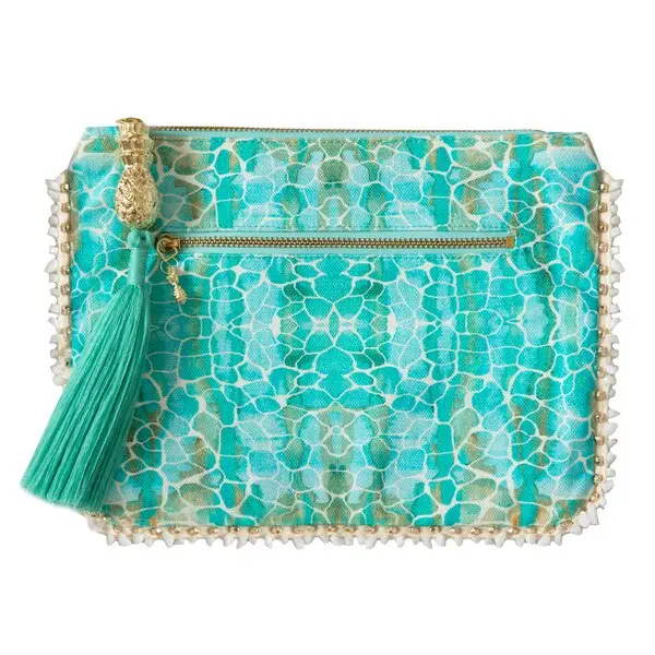 SOPHIA ALEXIA Aqua Pebbles Clutch Bag - Green