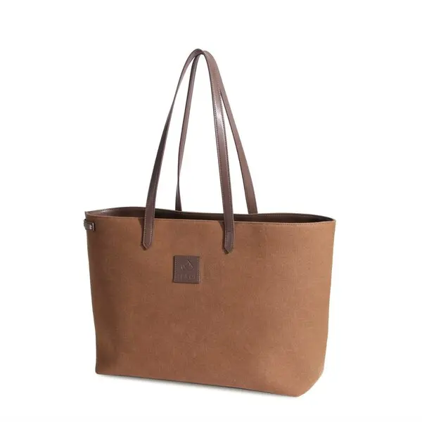 JURGI BRAND Neutrals / Tennis / Padel Tote Bag – Camel Canvas & Leather - Brown