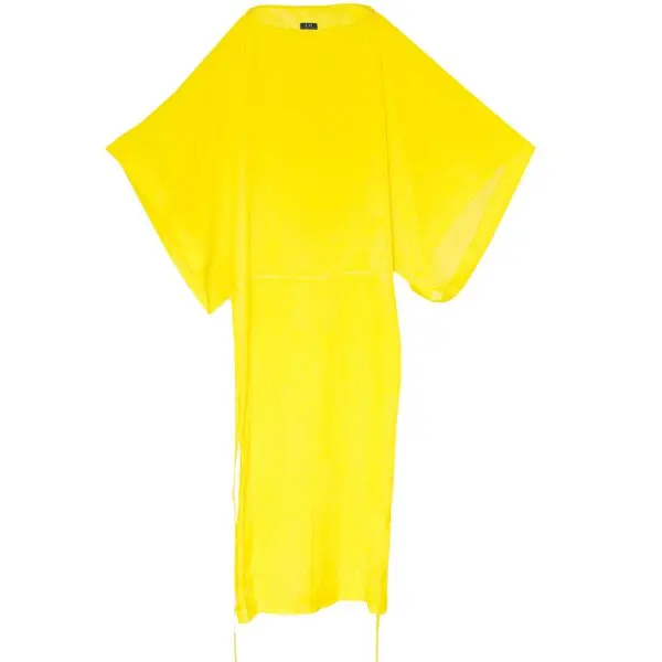 Chuks Collins Chiffon Convertible Batwing Dress - Yellow
