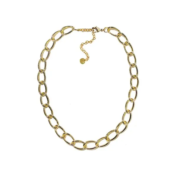 ADRIANA PAPPAS DESIGNS Oval Curb Link Necklace - Yellow