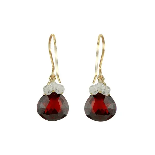 MOUNIR LONDON Garnet Colou Zircon Drop Earrings - Red