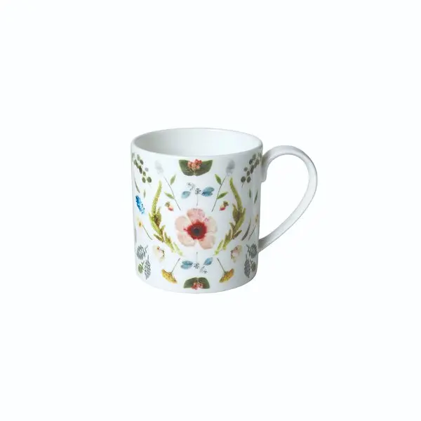 Twig New York Scandinavian Floral Set Of Two Mugs - White
